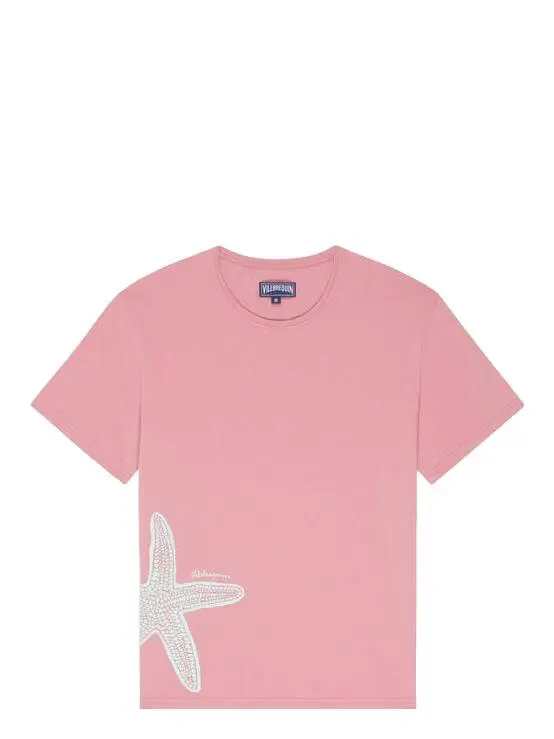 Vilebrequin Organic Cotton Tshirt Placed Starlettes Tee Shirt Tareck - Pink