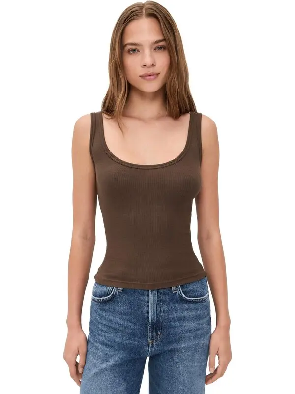 Cotton Citizen Verona Scoop Tank - Fossil