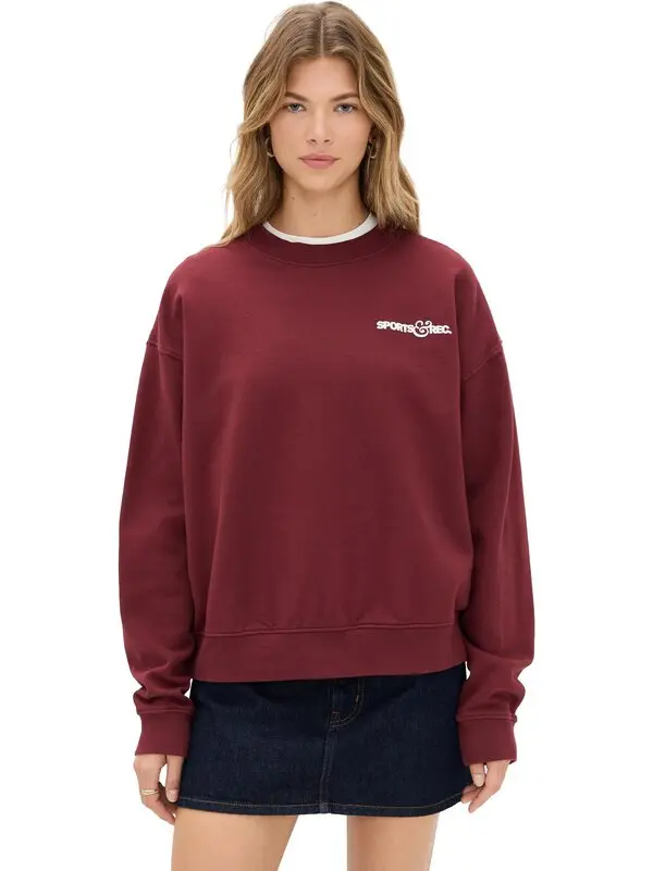 STATE & LAKE Sports & Rec Fleece Sweatshirt - Burgundy