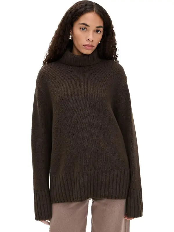 Jenni Kayne Cashmere Jet Turtleneck Sweater - Chocolate