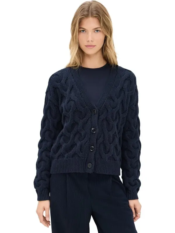 ATM Anthony Thomas Melillo Cotton Cashmere Air Cardigan - Midnight