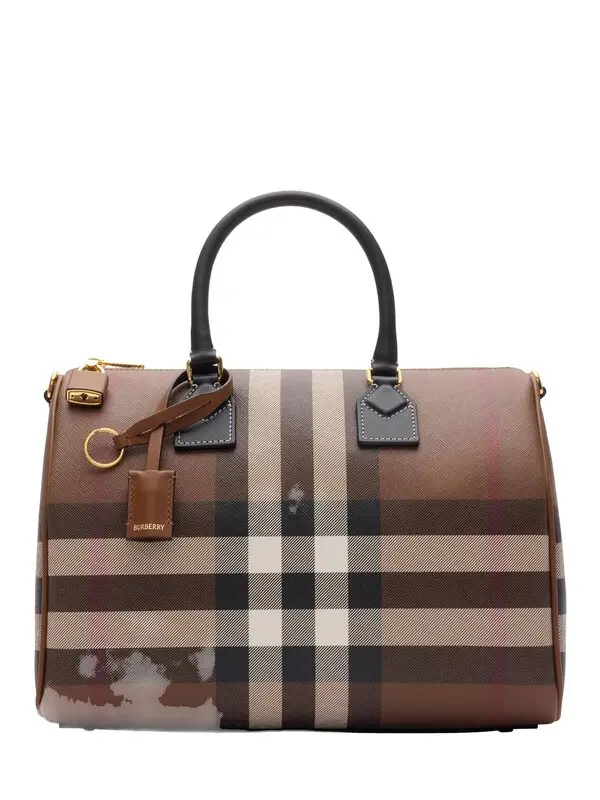 Burberry Check Bowling Bag - Brown