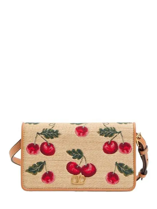 Valentino Garavani Vlogo Signature Mini Shoulder Bag - Natural/red