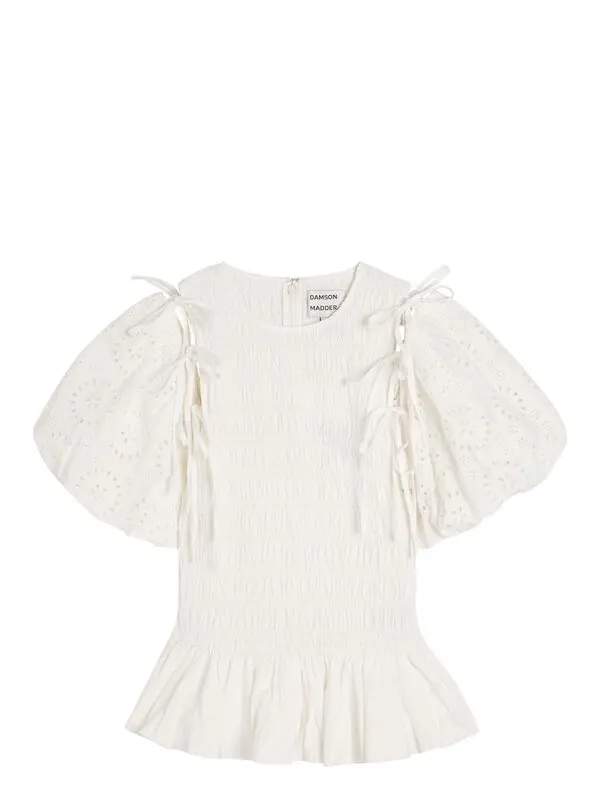 DAMSON MADDER Becca Broderie-anglaise Cotton Blouse - White