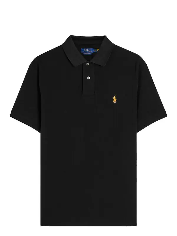 Polo Ralph Lauren Logo-embroidered Piqué Cotton Polo Shirt - Black