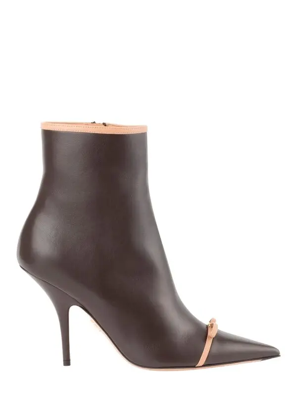 FERRAGAMO Pointed Ankle Boots With Bow Detail - Brown