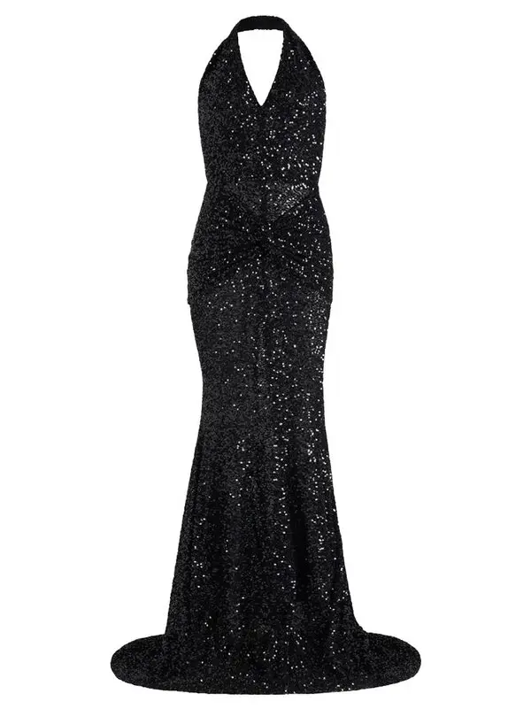 PATOU Halterneck Sequin Dress - Black