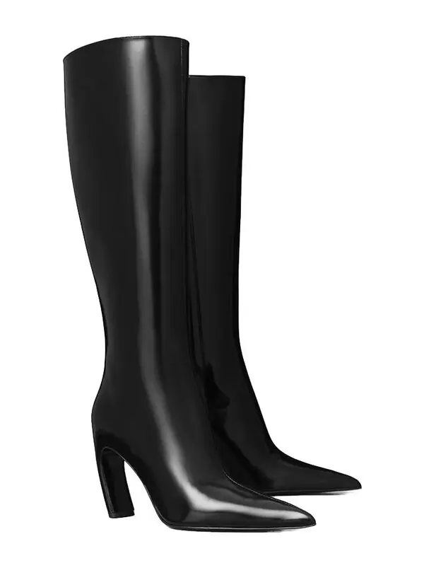 Tory Burch Leather Tall Boots - Perfect Black