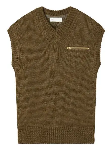 Tory Burch Wool Sweater Vest - Brown
