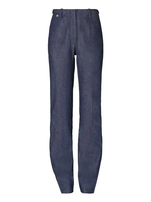 Tory Burch Ankle-zip Cotton Jeans - Raw/unwashed
