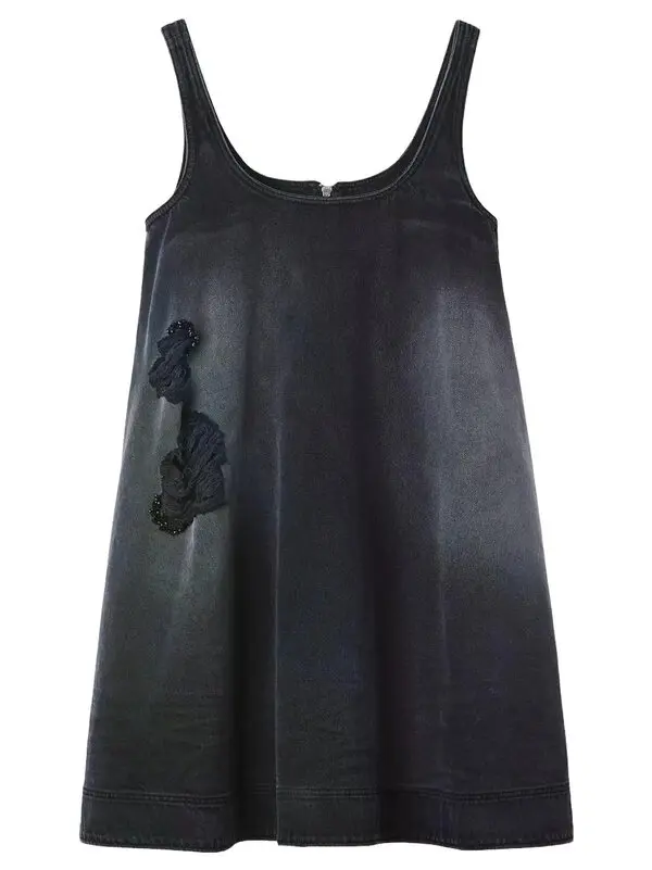 Simone Rocha Beaded Appliqué Mini Dress - Grey