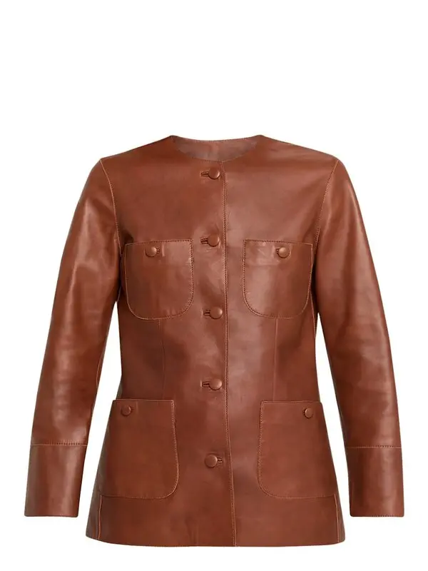 LIBEROWE Leather Single-breasted "rani" Jacket - Whiskey