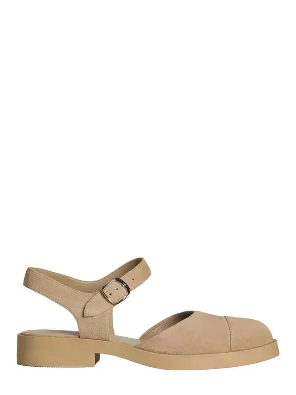 12 STOREEZ Suede Pumps With Ankle Strap - Neutrals