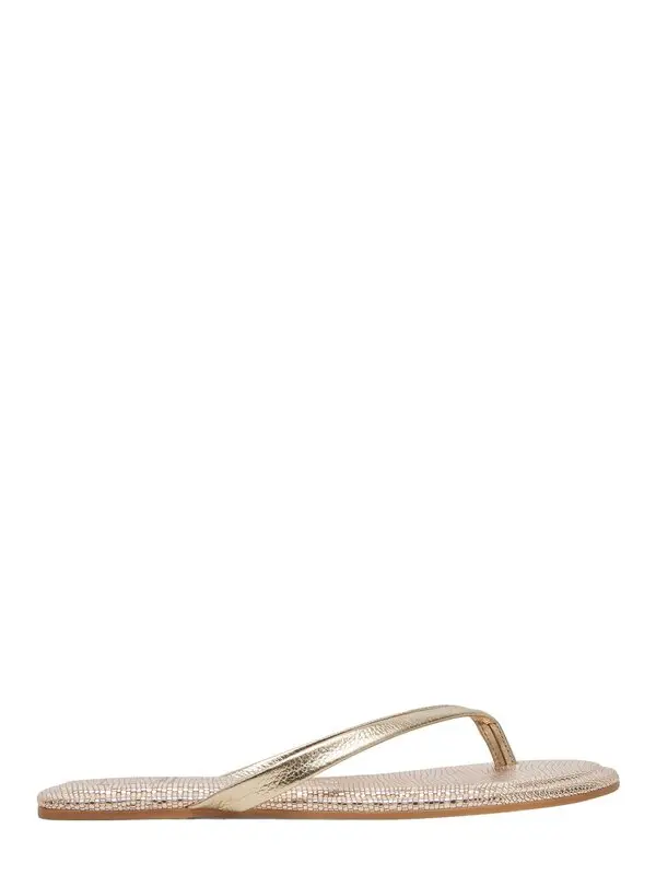 DOLCEVITA Layney Thong Sandals - Light Gold Metallic Leather