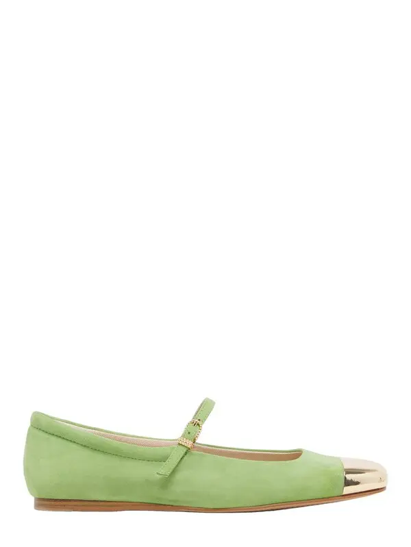 DOLCEVITA Reyes Toe Cap Ballet Flats - Lime Suede