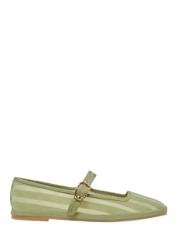DOLCEVITA Tameka Ballet Flats - Jade Stripe Mesh