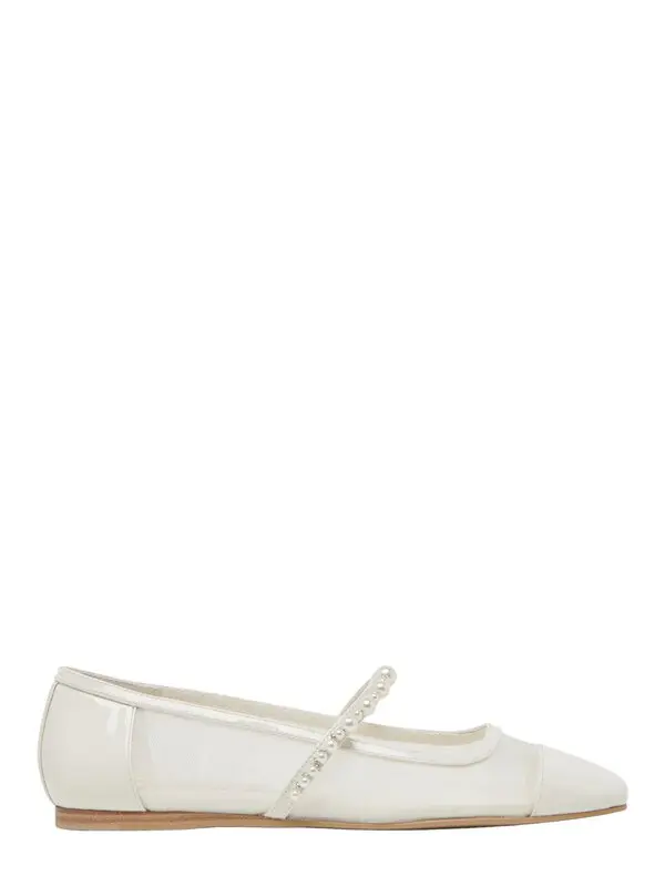 DOLCEVITA Rollin Pearl Ballerina Flats - White Mesh
