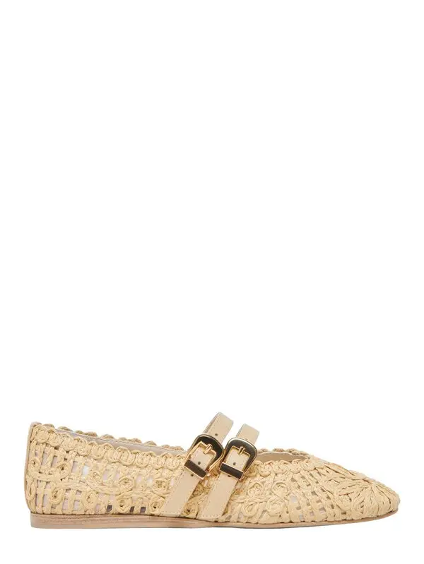 DOLCEVITA Baylee Raffia Ballet Flats - Lt Natural Macrame