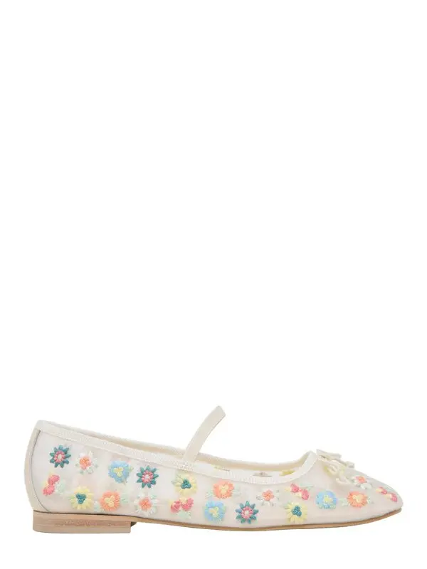 DOLCEVITA Cadel Floral Ballerina Flats - Ivory Floral Mesh