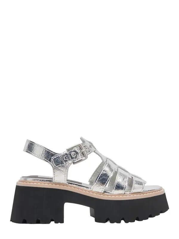 DOLCEVITA Latice Sandals - Silver Distressed Leather