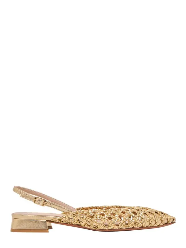 DOLCEVITA Cyndi Woven Leather Flats - Gold Woven