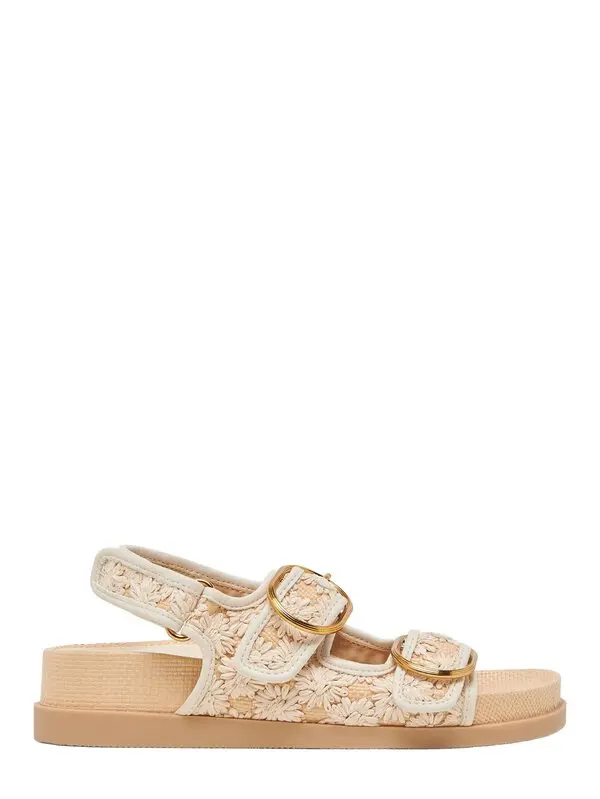 DOLCEVITA Starla Sandals - Creme Floral Raffia