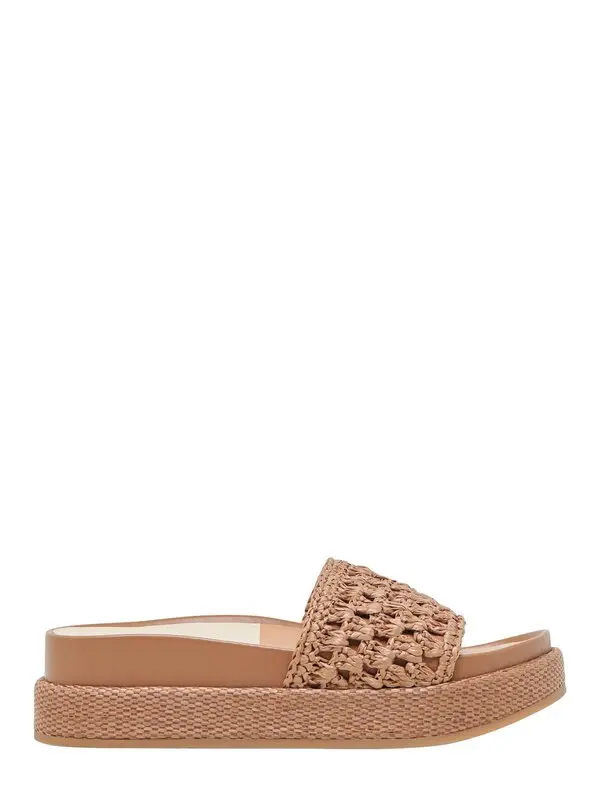 DOLCEVITA Sidona Platform Sandals - Brown Raffia