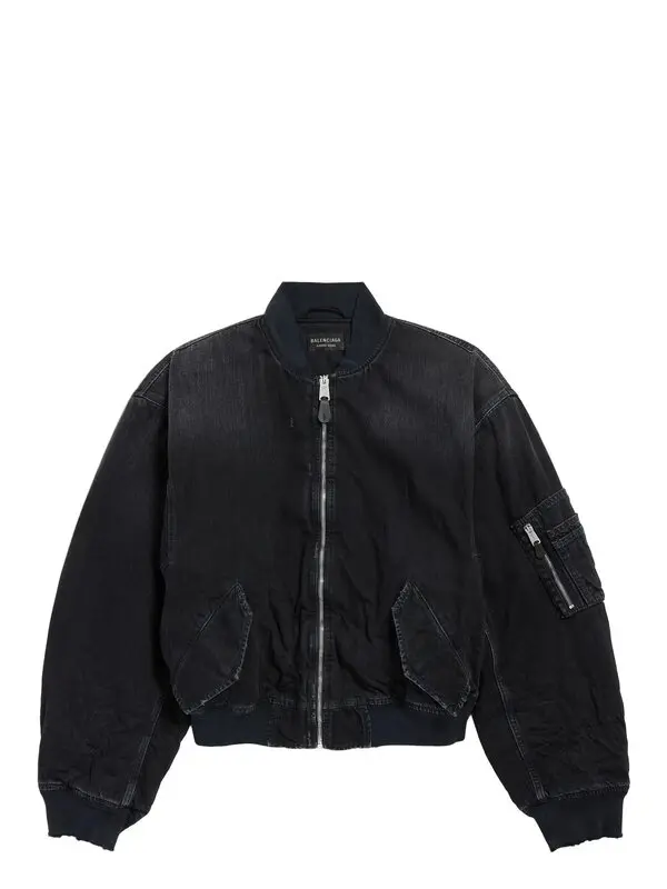 Balenciaga Standard Denim Bomber - Black