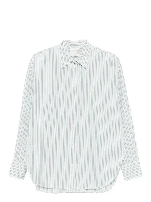 FORTE_FORTE Striped Cotton Blend Shirt - Sky Blue