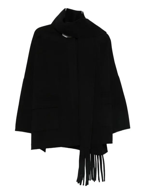 Ermanno Scervino Scarfed Cape - Black