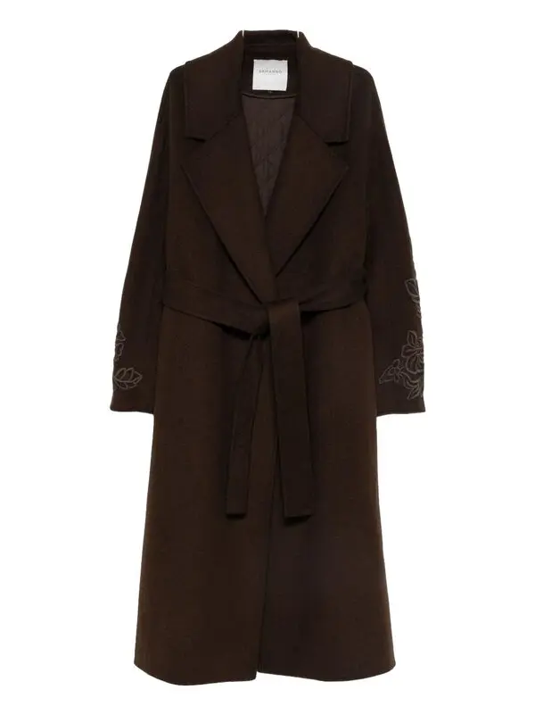 Ermanno Scervino Belted Long Coat - Brown