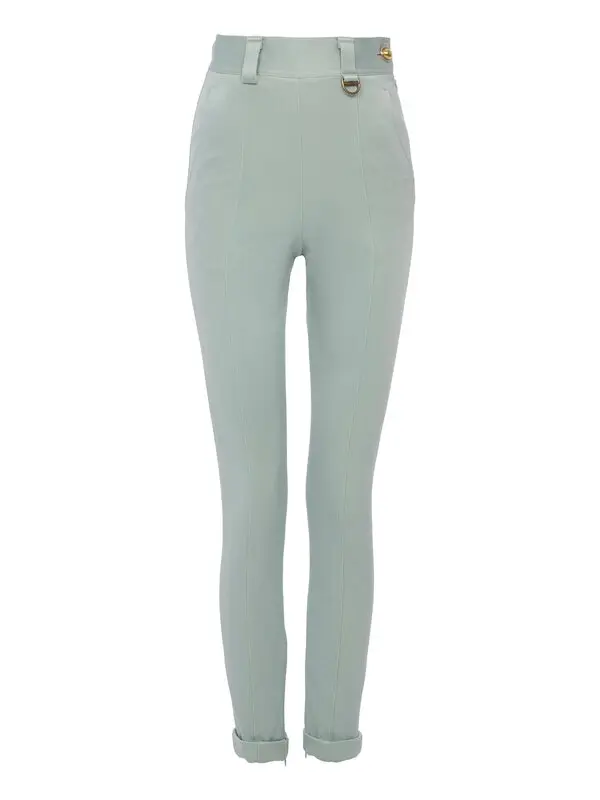 Chloé Satin-finished Cigarette Trousers - Light Blue