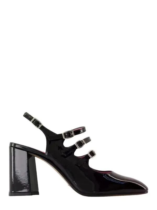 CAREL 60mm Patent Leather Buckle Pumps - Black