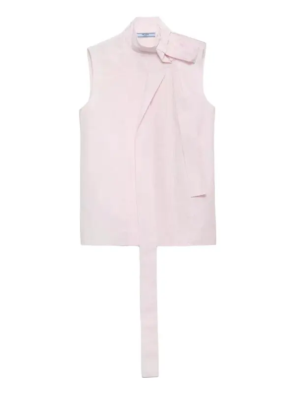 Prada Bow-detail High-neck Top - Pink