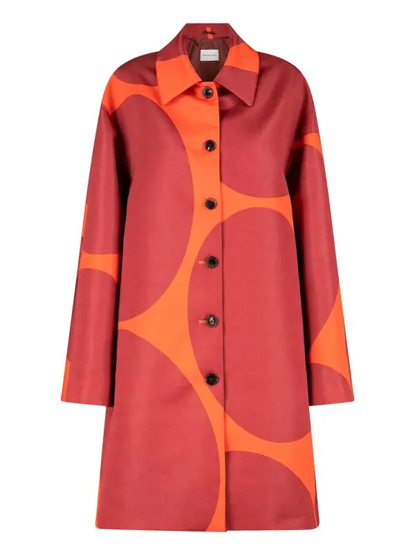 Dries Van Noten Rondero Duchesse Satin Coat - Orange