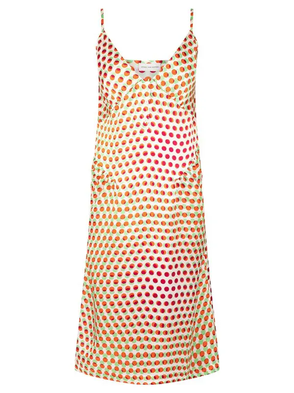 Dries Van Noten Daliya Polka-dot Silk-satin Midi Dress - Multi