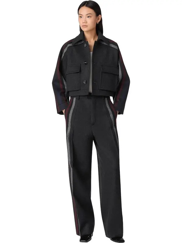 Bottega Veneta Wool And Cashmere Pants - Dark Grey/black/lava