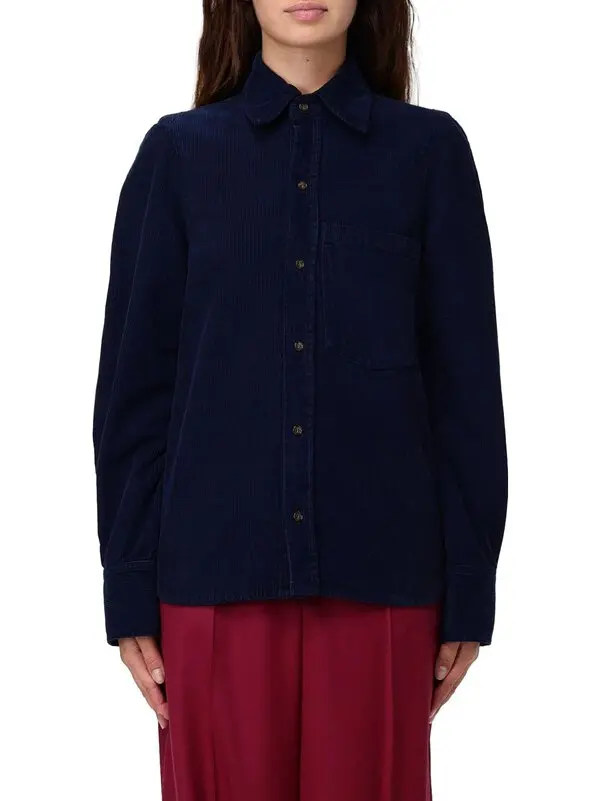 Victoria Beckham Corduroy Button Down Shirt - Blue