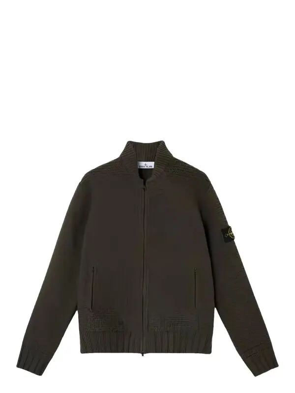 Stone Island Zip-up Knit Cardigan - Green
