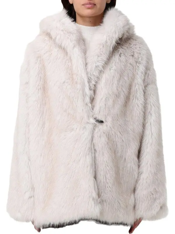 TWINSET Fur Coat - Yellow Cream