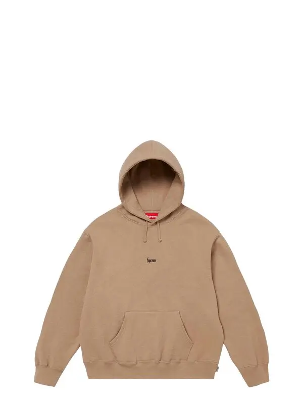 Supreme Micro Logo Hooded Sweatshirt - Tan