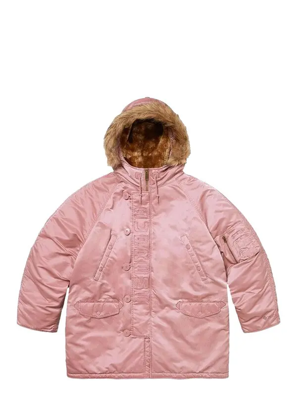 Supreme Washed Flight Satin N-3b Parka - Pink