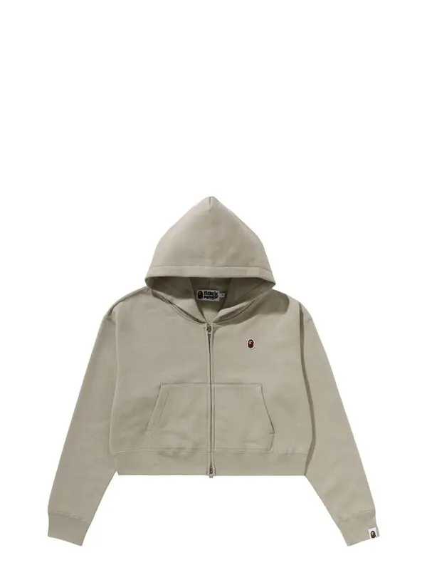 A BATHING APE Pigment Dyed Cropped Zip Hoodie - Grey