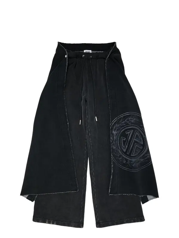Jean Paul Gaultier Laurier Stamp Jogging Pants With Detachable Scarf - Black