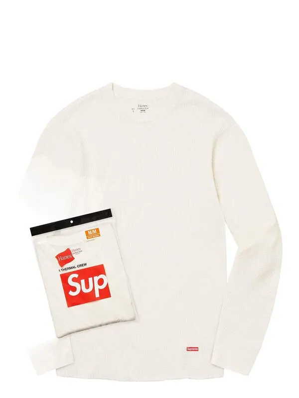 Supreme X Hanes Thermal Crew - Cream