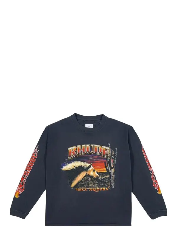 Rhude Mesa Stallion Long-sleeve Tee - Black