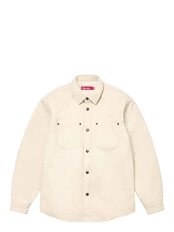 Supreme Faux Shearling Lined Work Shirt - Cream
