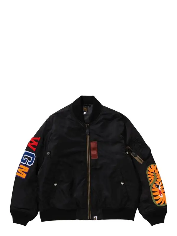 A BATHING APE Shark Ma-1 Jacket - Black