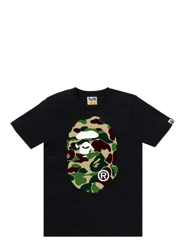 A BATHING APE Abc Camo Big Ape Head Tee - Black