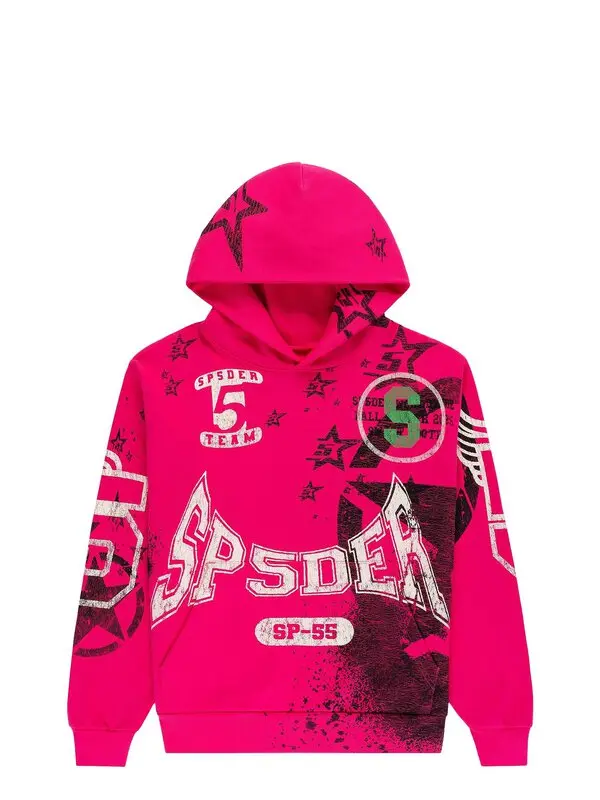 SP5DER Stencil Hoodie - Pink